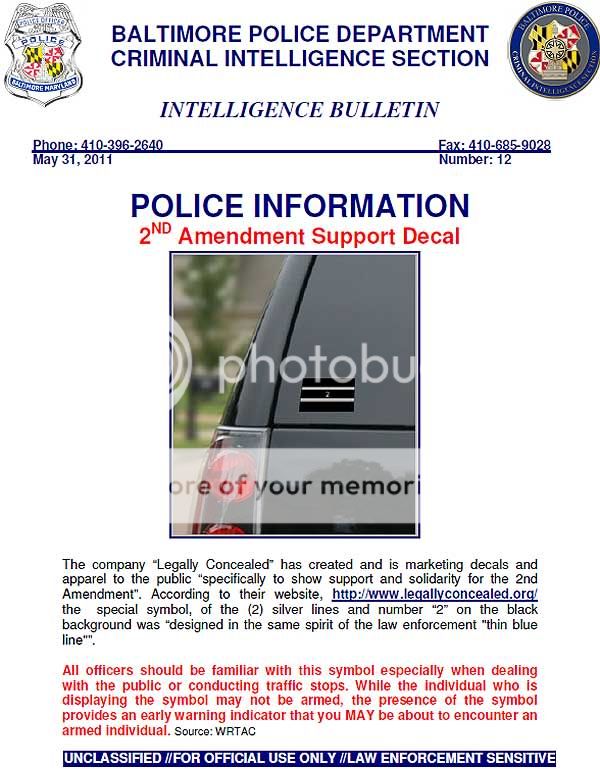 Yet another decal/sticker thread - Baltimore Police Issue 2nd Amendment ...
